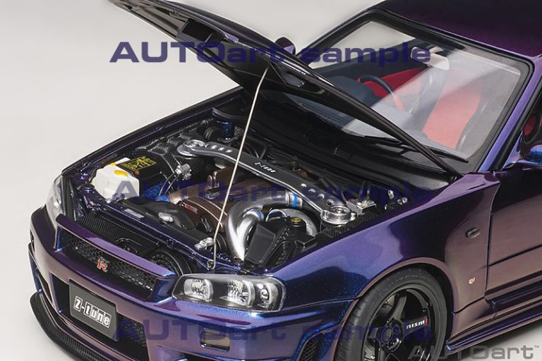 AutoArt 77460 1/18 NISMO R34 GT-R Z-tune (BAYSIDE BLUE W/ CARBON BONNET ...